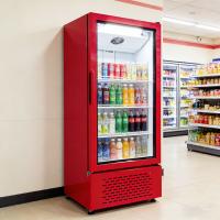 China Fan Cooling Auto Defrost 273L Commercial Upright Beverage Display Refrigerator with Glass Door for sale