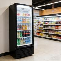 China 255L Capacity Fan Cooling Auto Defrost Commercial Beverage Display Cabinet Upright Drink Fridge for sale