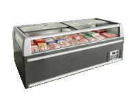 China -18~-22 Degree Supermarket Island Freezer For Meat And Fish with transparent glass top for sale