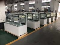 China Double Arc glass Commercial Cake Display Freezer With Convenient Casters for sale