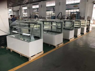 China Double Arc glass Commercial Cake Display Freezer With Convenient Casters for sale