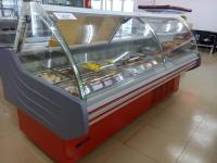 China Liftable Glass Door Deli Display Refrigerator / Red Or White Color Meat Display Chiller for sale