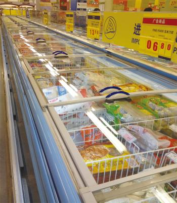 China Energy Efficiency Supermarket Island Freezer -18 Degree With Sliding Door for sale