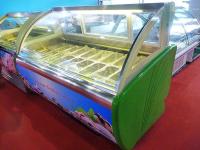China 18 Trays R404a Green Commercial Ice Cream Display Freezer For Shop for sale