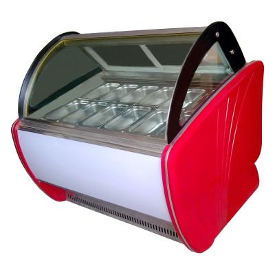 China Economical Ice Cream Display Freezer 1260W 12 Trays For Supermarket for sale