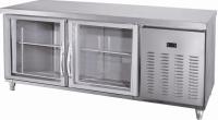 China Large Under Counter Freezer With Front Glass Door / Smaller Fender for sale
