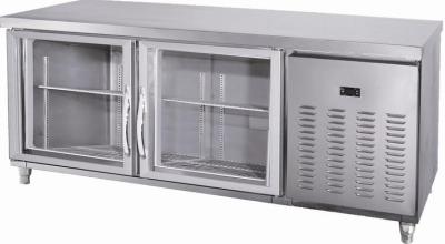 China Large Under Counter Freezer With Front Glass Door / Smaller Fender for sale