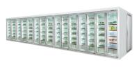 China Fan Cooling Glass Door Display Chiller Refrigerator With Back Loading For Beverage for sale