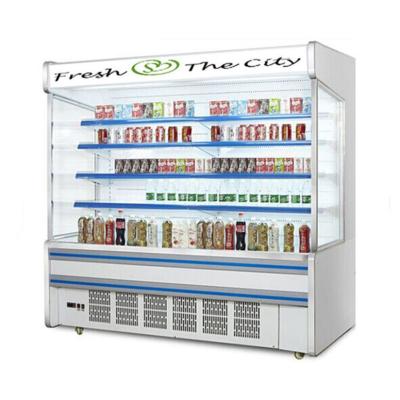 China Ventilate Cooling Beverage Upright Multideck Open Chiller / Fridge Cabinet Showcase For Vegetables for sale