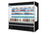 China Hypermarket Black Color Fruit Multideck Open Chiller Refrigeration Equipment for sale