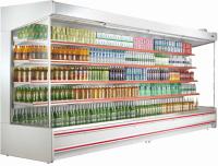 China commercial fruits vegetables sliding door open chiller display for sale
