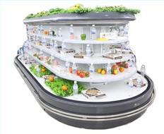 China Supermarket Open Round Island Display Refrigerator With Fashion Design for sale