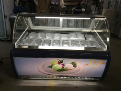 China 110V Commercial Glass Chest Showcase For Ice Cream With ETL R404a Refrigerant for sale