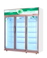 China Smart Glass Door Upright Display Beverage Cooler For Cold Drinks 1216L for sale