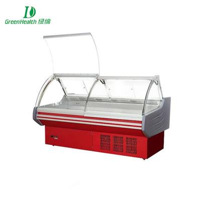 China Customized Commercial Red Deli Display Refrigerator With Wheel 220v 50Hz for sale