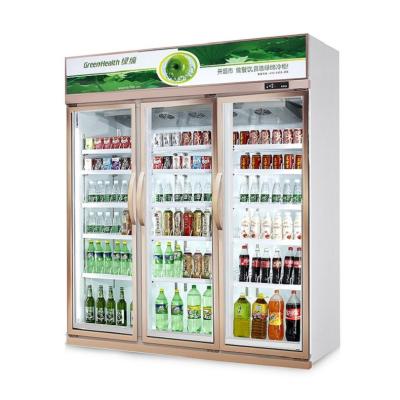 China Fan Cooling System R404a Gas Temper Glass Door Freezer With Heater 600w for sale