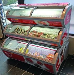 China Digital Thermostat Ice Cream Cake Display Showcase / Glass Display Cabinet for sale