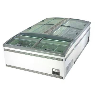 China Automatic Defrosting Supermarket Island Freezer for sale