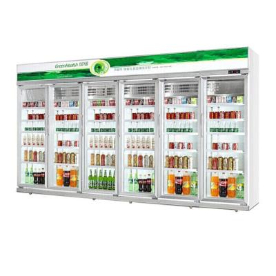 China Drinks Display Customized Supermarket Beverge Glass Door Refrigeration Equipment for sale