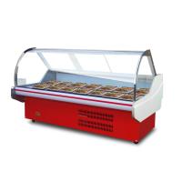 China Supermarket Food Meat Display Cooler With Front Fix Open Glass Dynamic Cooling for sale