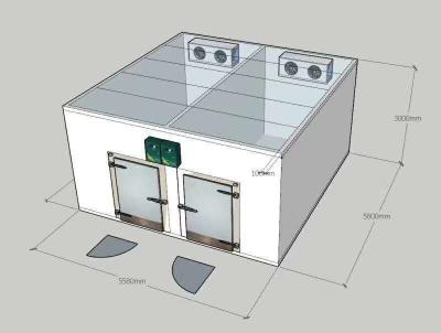 China Refrigerated -18℃ Negative Temperature Walk In Freezer Room Air Cooling for sale