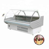 China 60hz Deli Display Refrigerator Curved Bakery Glass Meat Frozen Food Display Showcase for sale