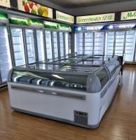 China 1.9m Commercial Island Display Freezer with LED Light and R404a Refrigerant 2100x890x890mm Chest Freezer for sale