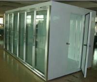 China Glass Door Back Load Cold Storage Room Chiller For Benverge Fan Cooling for sale