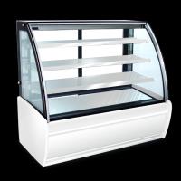 China Curved Glasses Door Cake Display Freezer With 2+1 Layers Decks for sale