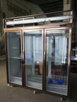 China Front and back open doors with 5 layers Upright Display Freezer / Water Drink Milk Tea Refrigerator for sale