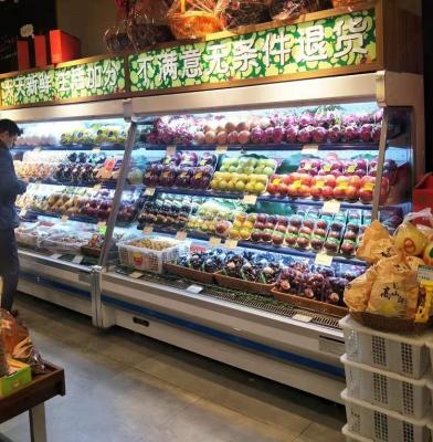China Eco Friendly Upright Multideck Open Freezer Showcase For Vegetable And Fruit for sale