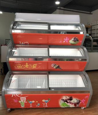 China Plug In System Popsicle Ice Cream Display Showcase Refrigerant R134a for sale