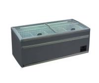 China Sliding Curve Glass Door Supermarket Island Deep Freezer With Plug In System for sale