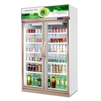 China 1100*600*2120mm White 2 Doors Commercial Beverage Cooler for sale