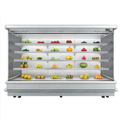 China Fan Cooling Refrigerated  Fruit Vegetable Multideck Open Chiller for sale