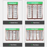 China R134 Upright Supermarket Commercial Glass Door Refrigerator for sale