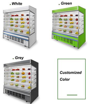 China Fan Cooling Curtain R134 Fruit Multideck Open Chiller for sale