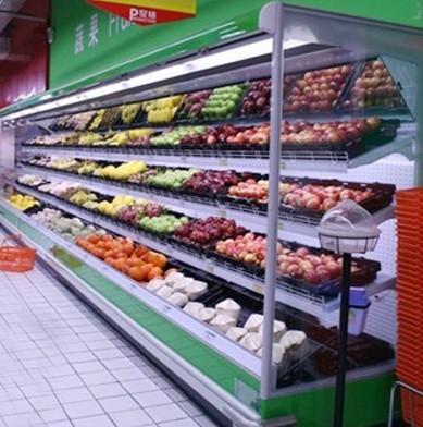 China Vegetable / Milk Upright Multideck Open Chiller 2 Degree With Vertical Curtain Chiller For Energy Saving for sale