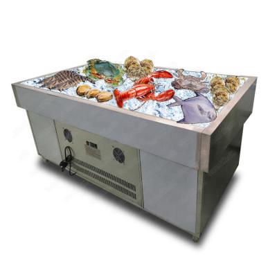 China Commercial Stainless Steel R404a Supermarket Island Freezer for sale