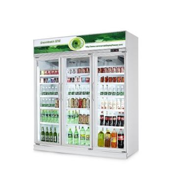 China GreenHealth LG-1000W 3-Door Commercial Soft-Drinks Fridge, Top-Mount Unit, 0–10°C for sale