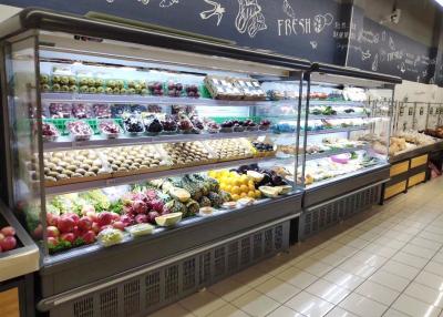 China Refrigerated Drink Merchandise Open Display Chiller With LED Light for sale