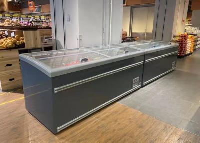 China Supermarket Combination Commercial Glass Door Chest Island Freezer With Auto Defrost for sale