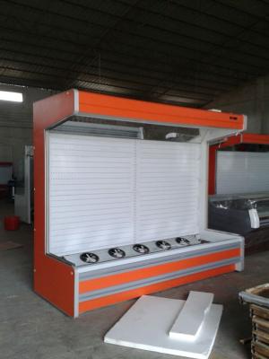 China Fruit And Vegetable Multideck Open Chiller 3m Orange Color Remote Cooling System for sale