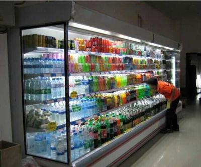 China Milk Front Open Face Refrigerated Display Cabinets 3m  Adjustable Multideck for sale