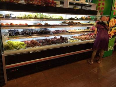 China Black Open Counter Display Fridge For Fruits Self Contained Cooling for sale