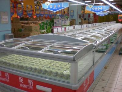 China Big Shopping Mall Supermarket Island Freezer Remote Cooling System Combine Type for sale