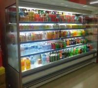 China Plug In Dairy Food Multideck Open Chiller Air Cooling Aspera Compressor R404a Refrigerant for sale