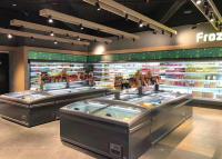 China Frozen Food Sliding Door Commercial Display Freezer Combo Island Freezer for sale