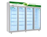 China 2000L Commercial Beverage Cooler Four Glass Door Display Fridge Customized for sale
