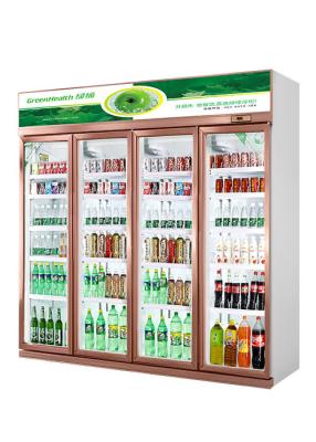 China Four Glass Door Combination Freezer Cooler For Beverage Display for sale